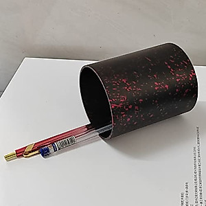 HAODEXING Pen Holder Pencil Holder for Desk, Metal desk pen holder, Makeup Brush Holder, pencil cup, pen organizer for desk, for Office, School, Home (Brown spot)