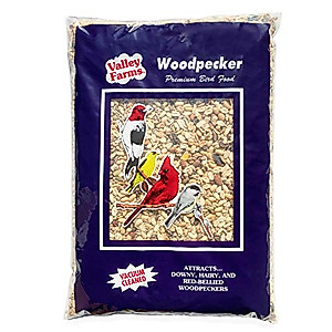 Valley Farms Woodpecker Mix with Sunflower Hearts - No Mess No Waste Wild Bird Food (15 LB)