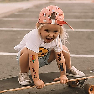 Ooopsiun Cars and Trucks Temporary Tattoos for Boys - 100 Tattoos, Cars Construction Decorations Supplies Favors for Kids Boys