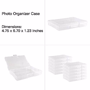 novelinks Photo Case 4" x 6" Photo Storage Box with Handle - 10 Inner Picture Storage Container Photo Organizer Case Picture Box Storage Photo Craft Keeper