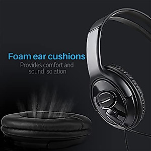 Joso Wired One Ear Headset for PS4, 3.5mm Single Ear Headphone Headset for PS5, Nintendo Switch, PC, iPad, Mac, Tablet and Phone with 3.5mm Jack, Office Business, Coach Headset, Gaming, Remote Work