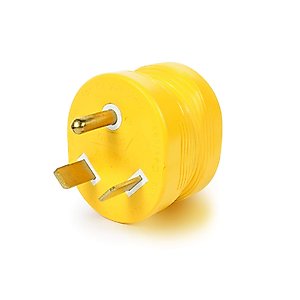 Camco PowerGrip 30AM/15AF Camper/RV Electrical Adapter | Features 30-Amp Male & 15-Amp Female Connections | Designed w/Non-Slip Grooves & Contoured Ends for Easy Removal | Rated for 125V/1875W (55233)