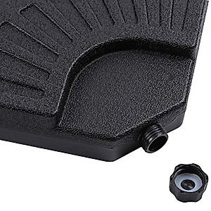 Sunnyglade 18.9" 4Pcs 13L Fan Shaped Water or Sand Filled Umbrella Base/Fan Style Self-Filled Cantilever Offset Umbrella Base Stand Suitable for All Kinds of Cross Tiles (Black)