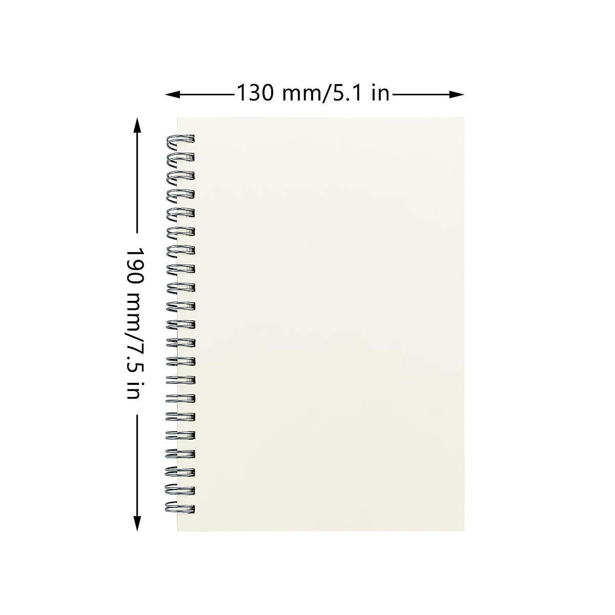 DSTELIN Blank Spiral Notebook, 3-Pack, Soft Cover, Sketch book, 100 Pages / 50 Sheets, 7.5 inch x 5.1 inch, 100GSM, (Brown)