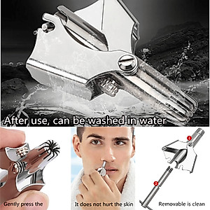 Wapealy nose and ear trimmer for men, Manual stainless steel rotate nose clip, suitable for women does not hurt the skin nose hair removal, best rated，do not need batteries, removable for cleaning