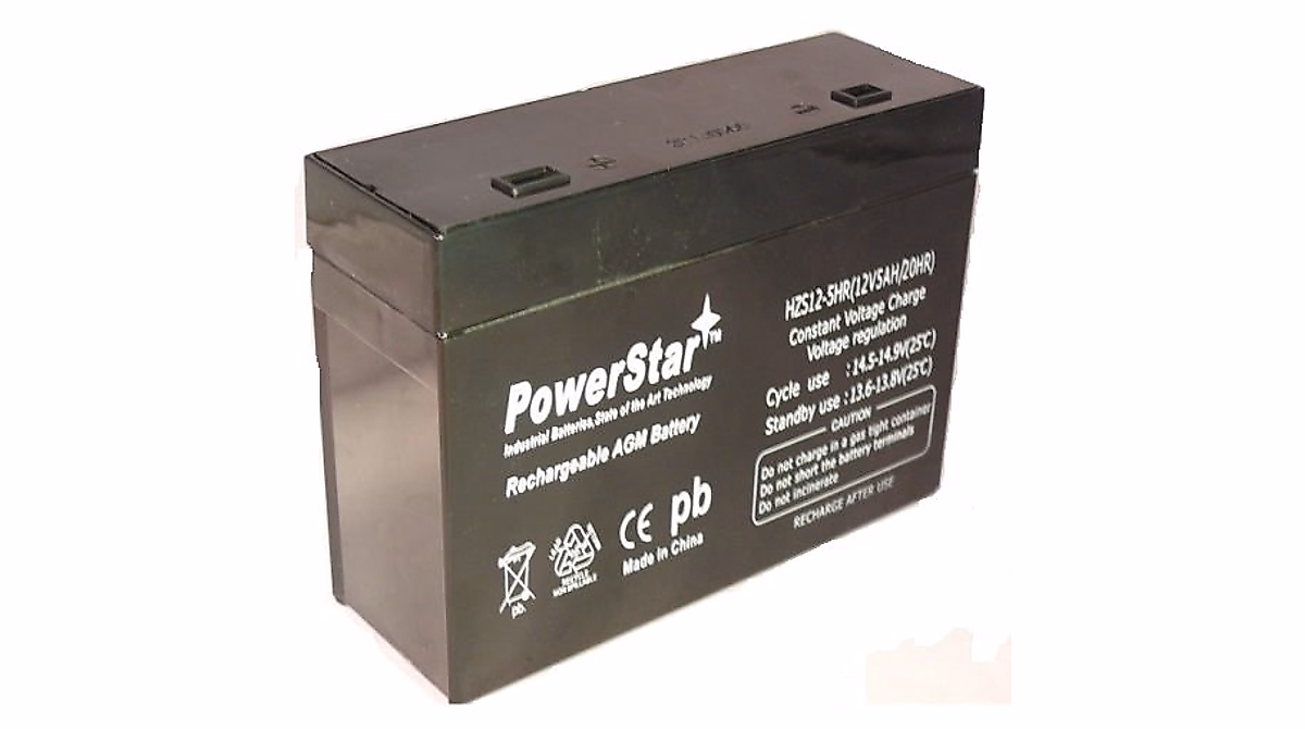 PowerStar AGM 12v, 5ah SLA Battery, RBC10, RBC21 Replacement Battery ...