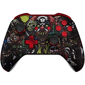 HEXGAMING BLADE Wireless Controller for Xbox Series X & S, for Xbox One, and for Windows 7/8/10-2 Remappable Back Buttons - Triggers Stop - Interchangeable Thumbsticks - Scary Party Scarlet Red