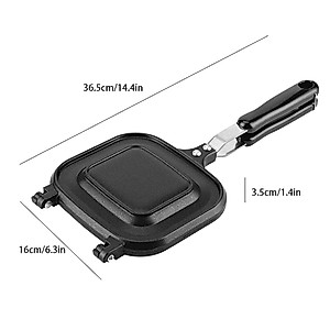 Fry Pan,Double-Sided Multifunction Fry Pan Sandwich Toaster Breakfast Maker Nonstick Baking Pan Sandwich Maker