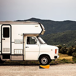 SAHARIE RV Leveling Blocks,Camper Leveler System,2 Pack Curved RV Levelers with Camper Wheel Chocks for Travel Trailer, RV, Camper, Tandem Wheel