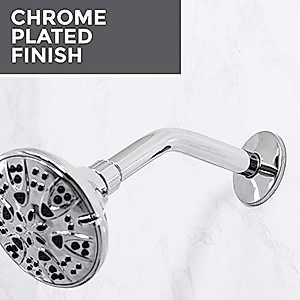 VETTA 8 Inch Shower Arm and Flange, Stainless Steel Construction, Shower Head Extension Extender Pipe Arm, Chrome Finish