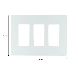 Legrand radiant RWP263WCC6 Screwless Wall Plates, 3 Gang, Three Decorator Rocker GFCI Cover, White (1 Count)