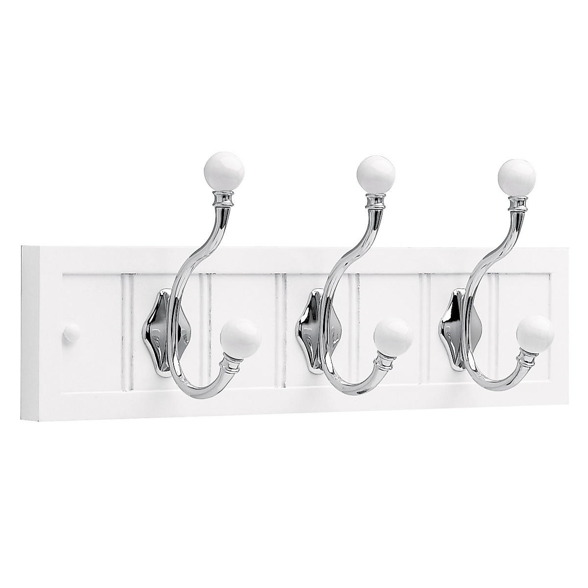 Brainerd R46139J-W-L Three Hook 18-inch Wide Kendra Coat and Hat Rail/Rack , White