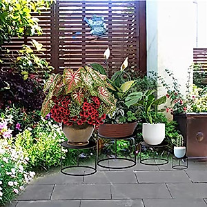 Plant Stand 4 Pack Mid Century Modern Simple Small Plant Stand Indoor Outdoor for Heavy Plant Pots Multiple Height Size Corner Plant Holders -Gifts for Plant Lovers-Black