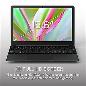 Packard Bell 15.6 inch Laptop IPS FHD 1920 x 1080 Resolution Laptop Computer, Intel Celeron N4020, UHD Graphics 600, 4GB Ram 128GB SSD, Micro SD Slot, Windows 11 in Home S Mode, 2MP Camera, Speakers
