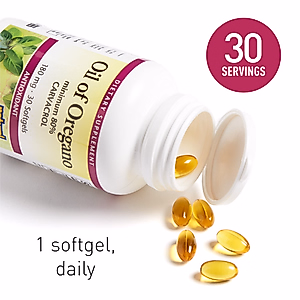 Natural Factors, Oil of Oregano 180 mg, Helps Maintain Good Health with Extra Virgin Olive Oil, 30 softgels (30 servings)