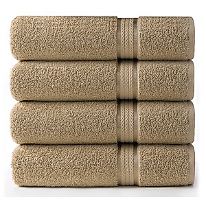 COTTON CRAFT Ultra Soft Oversized Bath Towels - 4 Pack Extra Large Bath Towel Set - 30x54 - Absorbent Everyday Luxury Hotel Spa Gym Shower Beach Pool Camp Travel Dorm - 100% Cotton - Easy Care - Linen