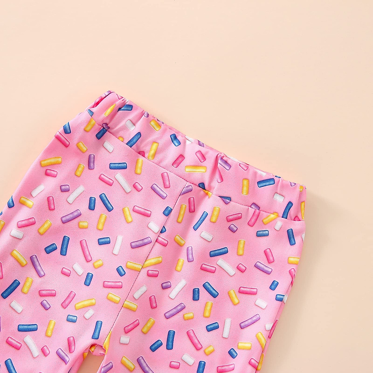 vchoohce Toddler Baby Girl Birthday Outfits Sweet Long Sleeve T-shirt Top Doughnut Bell-Bottoms Pants Headband 3Pcs Clothes Set (Long Sleeve-B Sweet Two,2-3T)