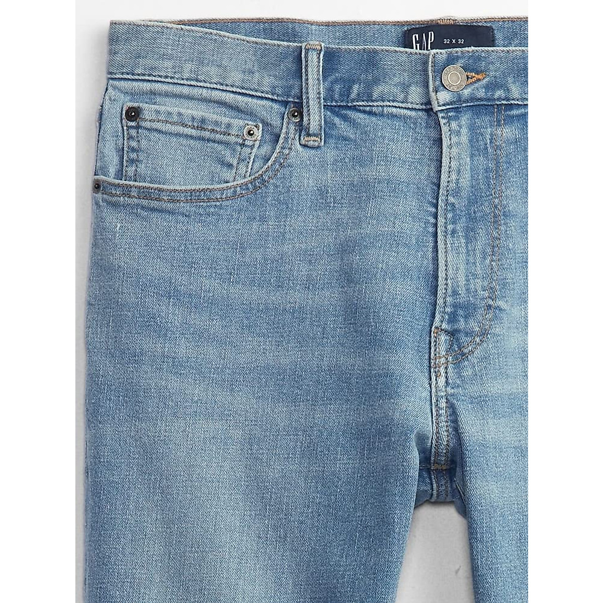 GAP Mens Straight Fit Jeans, Light Wash, 36W x 34L US
