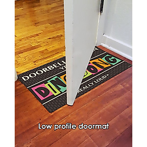 Toland Home Garden 800433 Ding Dong Doorbell Funny Door Mat 18x30 Inch Welcome Outdoor Doormat for Entryway Indoor Entrance