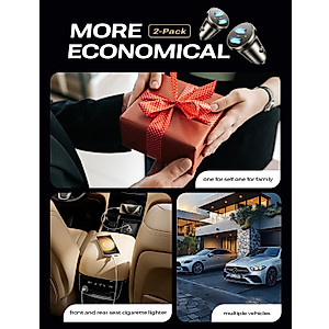 LISEN USB C Car Charger Fast Charging 60W 2-Pack Type C Car Phone Charger Mini&Metal USB C Cigarette Lighter Adapter for Ipad Pro iPhone 15 Pro Max Plus Apple Ipad Pro Samsung Galaxy S24 Google Pixel