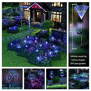 Honche Solar Garden Lights, 2 Pack Decorative Solar Outdoor Lights Waterproof IP65 8 Lighting Modes Firework Lights for Garden Patio Counrtyards Pathway Part