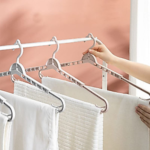 Foshine 4 Pack Extra Large Hangers Big Clothes Hangers Enlarge Adjustable Shoulder 16.5"-26" Drying Hanger Sturdy for Wide Polos Tops Cardigans Quilt Bath Towel Big and Tall Shirts (Light Pink)