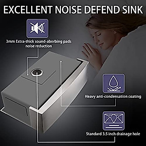 33 Inch Farmhouse Sink - Loftus Apron Front Kitchen Sink 16 Gauge Stainless Steel Workstation Ledge Deep Single Bowl Farm Sink with Accessories