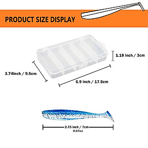 Lanmoon 100pcs Paddle Tail Swimbaits Lures, Soft Plastic Fishing Lures Kit, 2.75" Bass Fishing Bait for Freshwater and Saltwater with Box