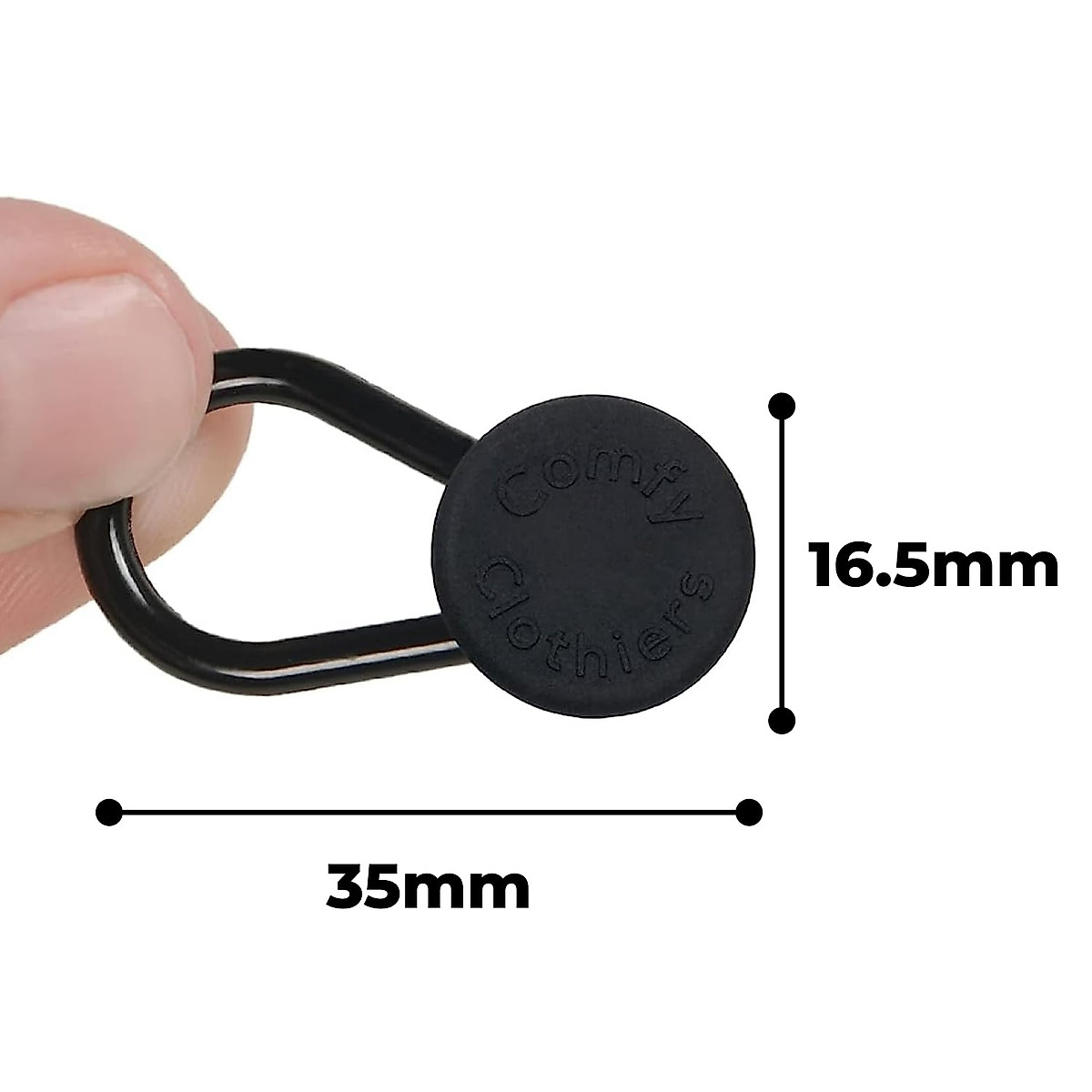 Flexible Button Waist Extenders for Pants (6-Pack Black) Men and Women’s Pants, Shorts, Skirts - Jean Extender Button by Comfy Clothiers