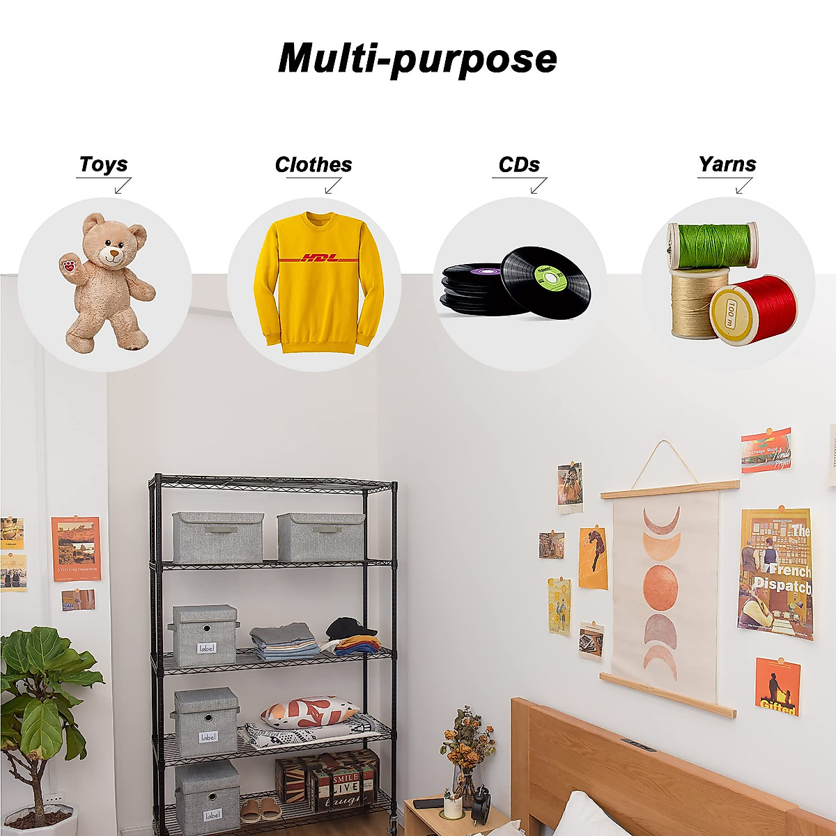 GRANNY SAYS Bundle of 2-Pack Large Storage Bins with Lids & 2-Pack Closet Storage Boxes for Organizing