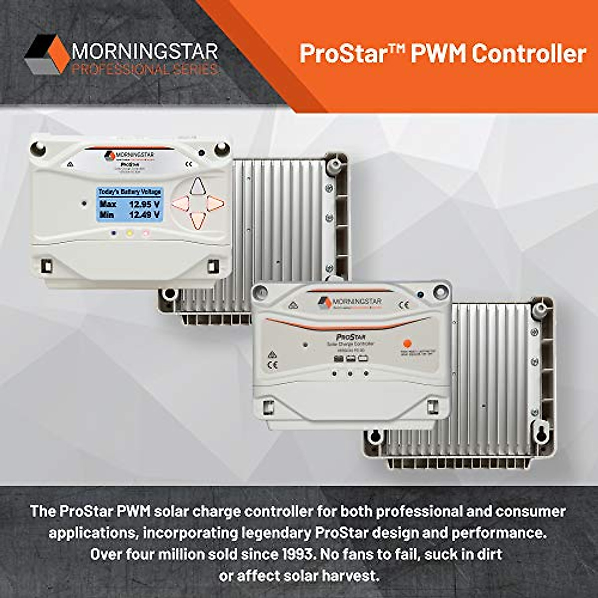Morningstar Prostar 30A PWM Solar Charge Controller 12V/24V Batteries, Solar Panel Controller Battery Controller Solar Controller 12V 24V, Lowest Fail Rate Charge Controller for Solar Panels (Display)