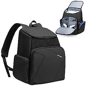 Travel Backpack Compatible with PS5/PS5 Pro/PS5 Slim,Travel Bag fits for PS4/PS4 Pro/PS4 Slim/Xbox One/Xbox One X/Xbox One S,15.6" Laptop and Gaming Accessories, Portable Console Carrying Case, Black