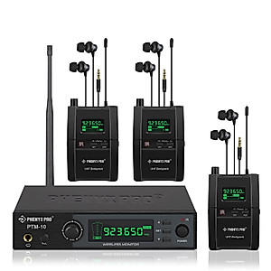 Phenyx Pro PTM-10B in Ear Monitor System in UHF Band Bundle with Compatible PTM-10 Bodypack Receiver