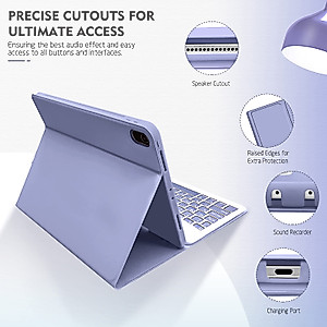 ABEIFAN Keyboard Case for iPad 10.5 iPad Air 3 10.5 2019 3rd Gen iPad Pro 10.5 2017 - Wireless Detachable Keyboard with Pencil Holder Purple Purple 10.5 iPad Air 3/ Pro 10.5 Grey-Purple
