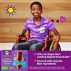 Annie's Organic Dipped Granola Bars, Caramel, Peanut Free, 10 Bars