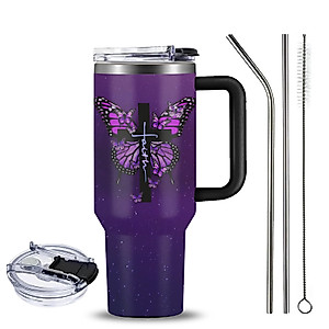 Christian Gifts for Women, 40 oz I Can Do All Things Christ Tumbler With Handle, Inspirational Religious Birthday Gifts for Faith Cup, Christian Jesus God Bible Verse Pastor Prayer Gift for Christmas