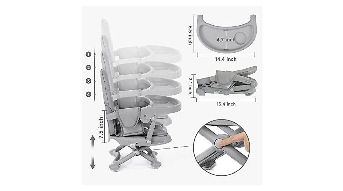 YOLEO Adjustable High Chair for Babies & Toddlers