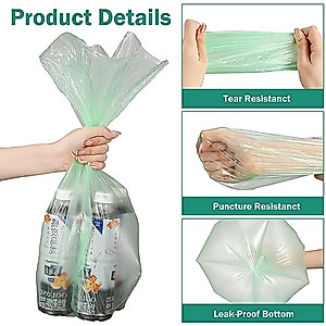 Maitys 600 Pcs Small Trash Bags 4-6 Gallon Small Garbage Bags Bulk Kitchen Trash Bags Bathroom Trash Bags Unscented Waste Basket Liner for Bathroom Bedroom Office Kitchen Yard Car, Black Green White
