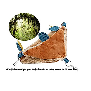 HYDDNice Hamster Hammock Cage Sugar Glider Hanging Fleece Bed Swing Bag Leaf Hanging Tunnel for Guinea Pig Hamster Squirrel