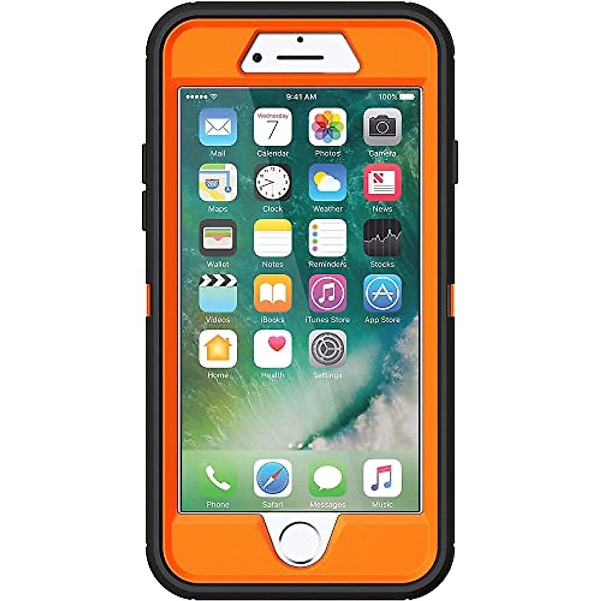 OtterBox Defender Series Case for iPhone SE (3rd & 2nd Gen) & iPhone 8/7 (Only - Not Plus) - Holster Clip Included - Non-Retail Packaging - Realtree Max 5HD (Blaze Orange/Black/Max 5 Design)