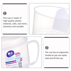 Cabilock 2pcs Cup Pottery Bowls Microwave Steamer Bowl Coffee Mug Transparent Water Mugs Fruit to-go Container Clear Container with Lid Plastic Beer Mugs Hot Food Jar Milk Portable Student