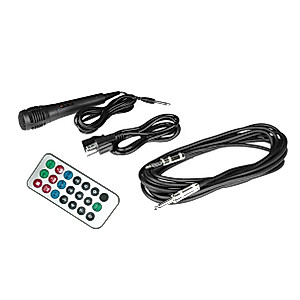 Pyle Wireless Portable PA System - 1800W High Powered Bluetooth Compatible Active + Passive Pair Outdoor Sound Speakers w/ USB SD MP3 AUX - 35mm Mount, 2 Stand, Microphone, Remote - Pyle PPHP1249KT