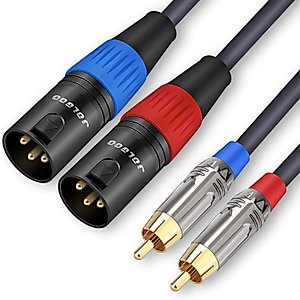 JOLGOO RCA to XLR Cable, Dual RCA Male to Dual XLR Male Cable, 2 RCA Male to 2 XLR Male HiFi Audio Cable, 4N OFC Wire, for Amplifier Mixer Microphone, 3.3 Feet