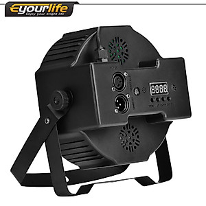 Eyourlife 8PCS 18 X 3W LED Stage Light DJ Par Lights 54W RGB Par 64 DMX512 Uplighting for Dj Stage Lighting Show Disco Party Light