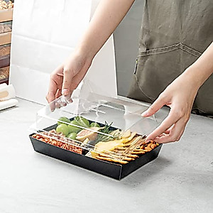 Restaurantware Matsuri Vision Clear Plastic Lid - Fits Large Sushi Tray - 100 count box