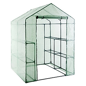 GOJOOASIS Walk in Portable Garden Greenhouse Mini Plants Shed Hot House with 3 Tiers