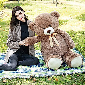 Tezituor Big Teddy Bear,52'' Giant Stuffed Animal Plush,Soft Gifts for Valentine, Christmas, Birthday.