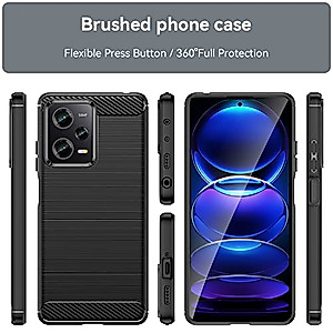 Case For Redmi Note 12 Pro,Xiaomi Poco X5 Pro Case,TPU Carbon fiber Soft Silicone Bumpers Protective Cover Anti-Scratch Shockproof Phone Case For Redmi Note 12 Pro 5G/Xiaomi Poco X5 Pro (Lasi Black)