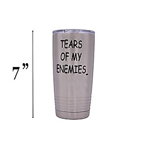 Rogue River Tactical Funny Sarcastic Office Work 20 Oz. Travel Tumbler Mug Cup w/Lid Vacuum Insulated Hot or Cold Tears of My Enemies