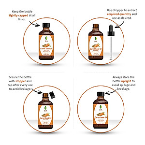 SVA Carrot Seed Oil - 4 Fl Oz – 100% Natural Cold Pressed Carrot Oil - for Face, Skin Care, Hair Care, Scalp Massage & Body Massage – Carrier Oil with Dropper